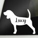 Beagle Name Decal Beagle Name Sticker Beagle Decal Dog Name - Etsy