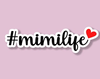 Mimi With Flower Design Waterproof Vinyl Sticker, Water Bottle, Tumble ...