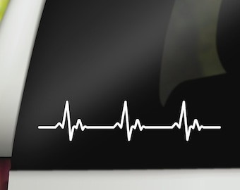 Heartbeat Vinyl Decal - Etsy