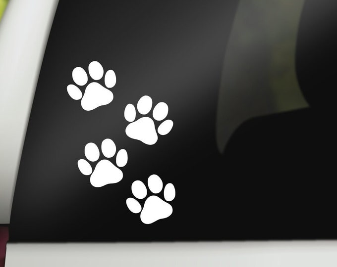 Paw Prints Decal, Dog Paw Decal, Cat Paw Decal, Dog Mom, Cat Mom, Car ...