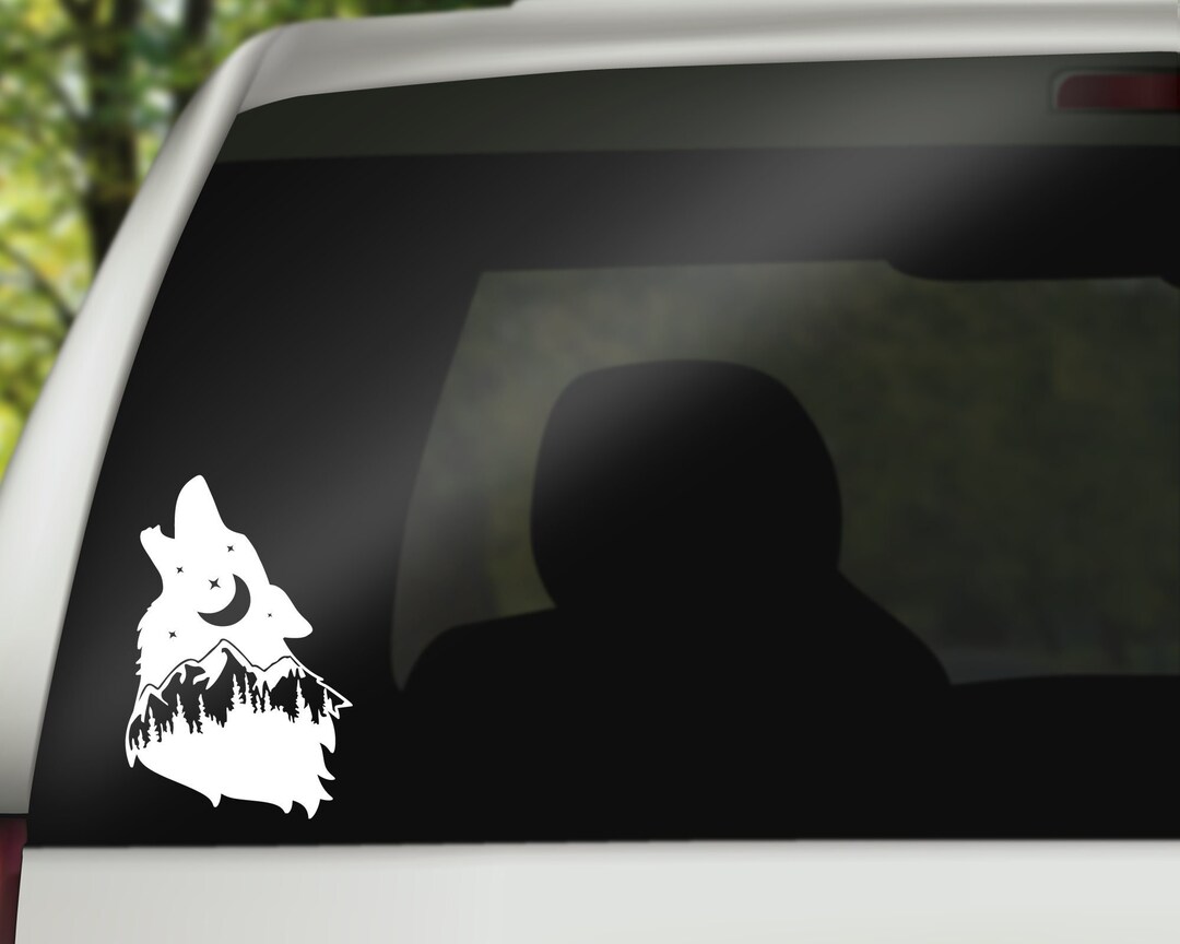 Wolf Decal, Howling Wolf Decal, Mountain Decal, Nature Decal, Nature ...