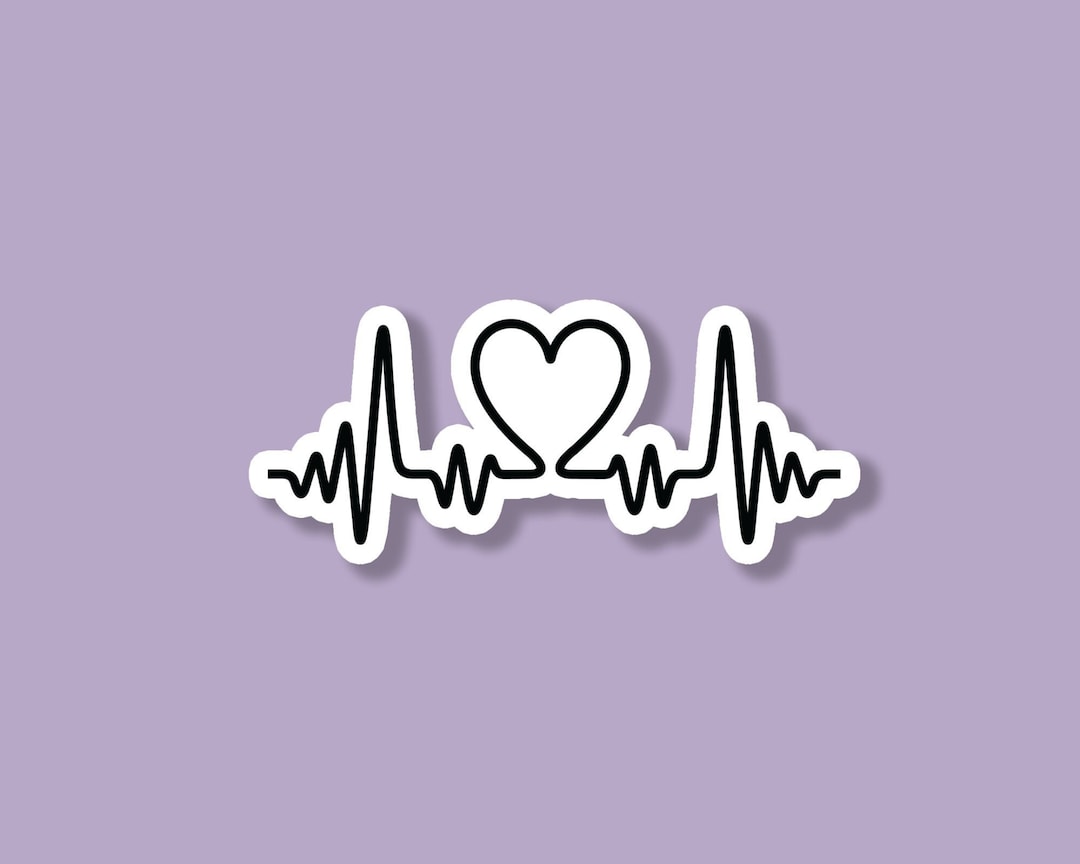 Heartbeat Sticker, Pulse Sticker, Heart Sticker, Nurse Sticker, RN ...