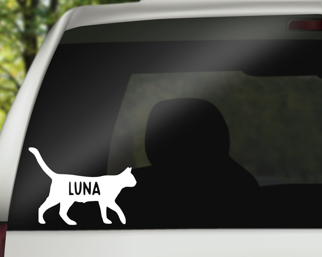 Cat Name Decal, Cat Name Sticker, Cat Decal, Cat Car Decal, Cat Mom ...