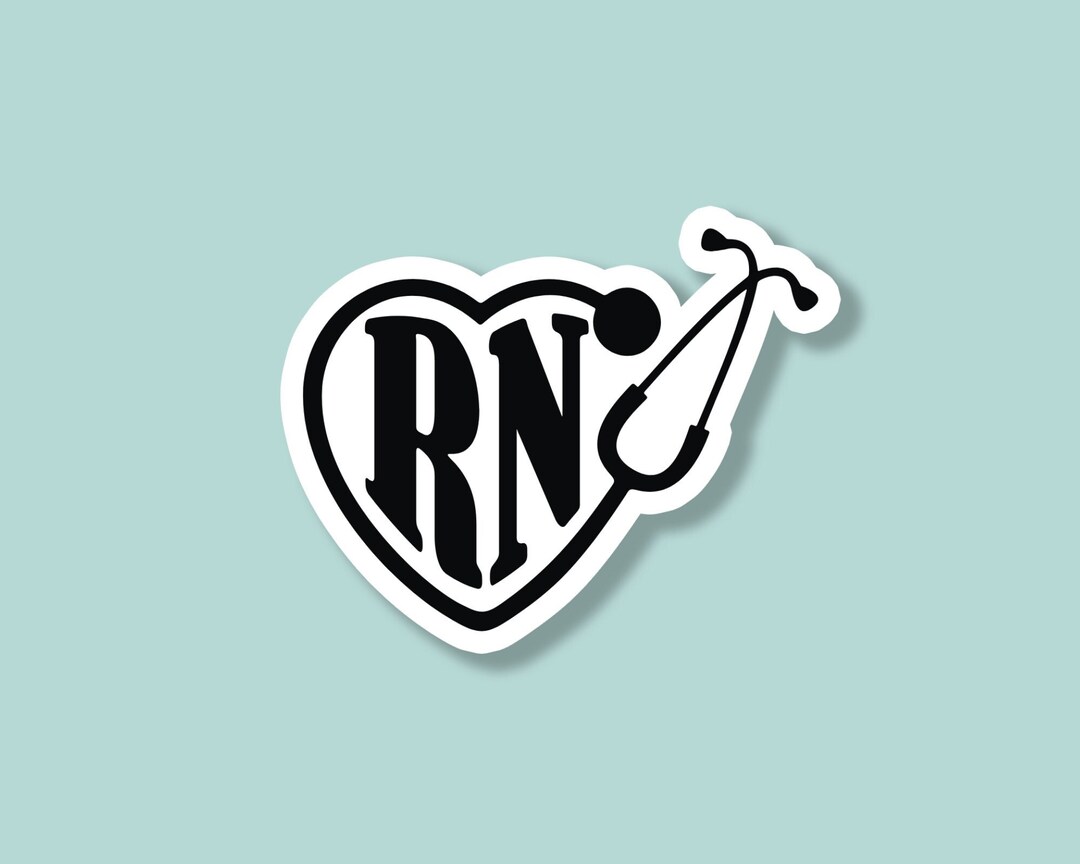 RN Stethoscope Sticker, RN Sticker, Nurse Sticker, Nurse Laptop Sticker ...