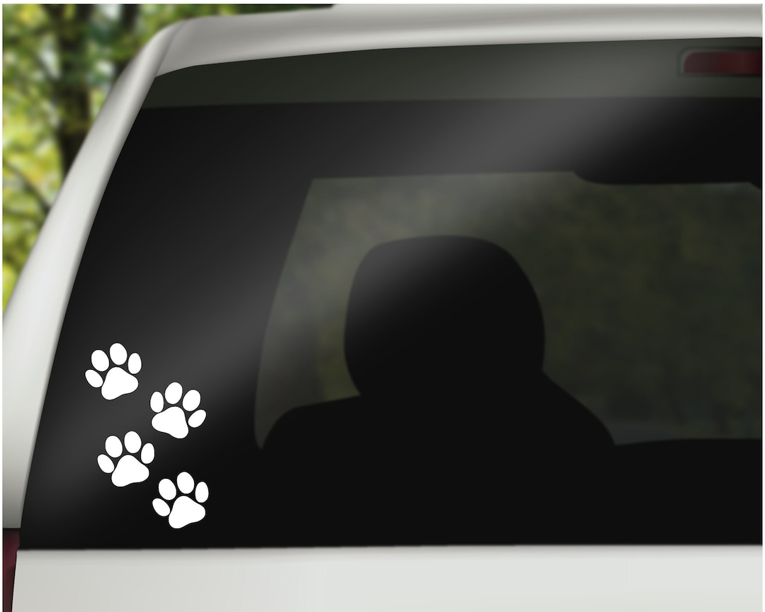Paw Prints Decal, Dog Paw Decal, Cat Paw Decal, Dog Mom, Cat Mom, Car ...
