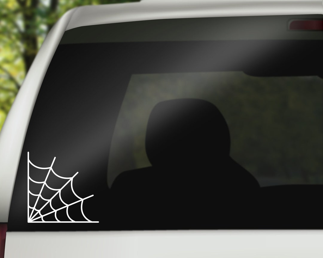 Corner Spider Web Decal, Spider Web Vinyl Sticker, Spider Web Car Decal ...