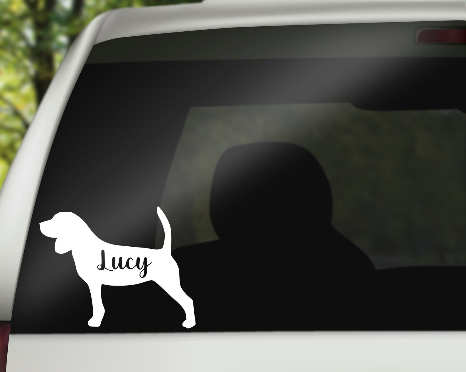 Beagle Name Decal Beagle Name Sticker Beagle Decal Dog Name - Etsy