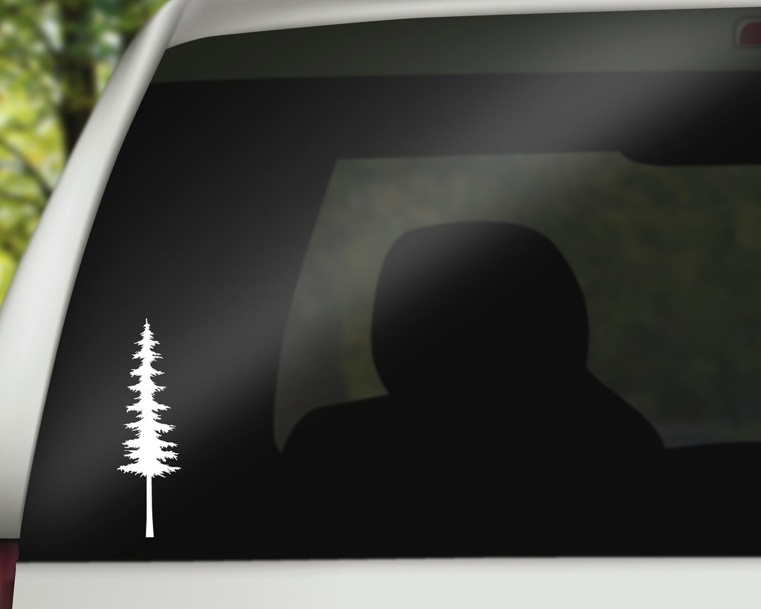 Thin Pine Tree Decal, Tree Sticker, Tree Decal, Fir Tree Decal, Car ...