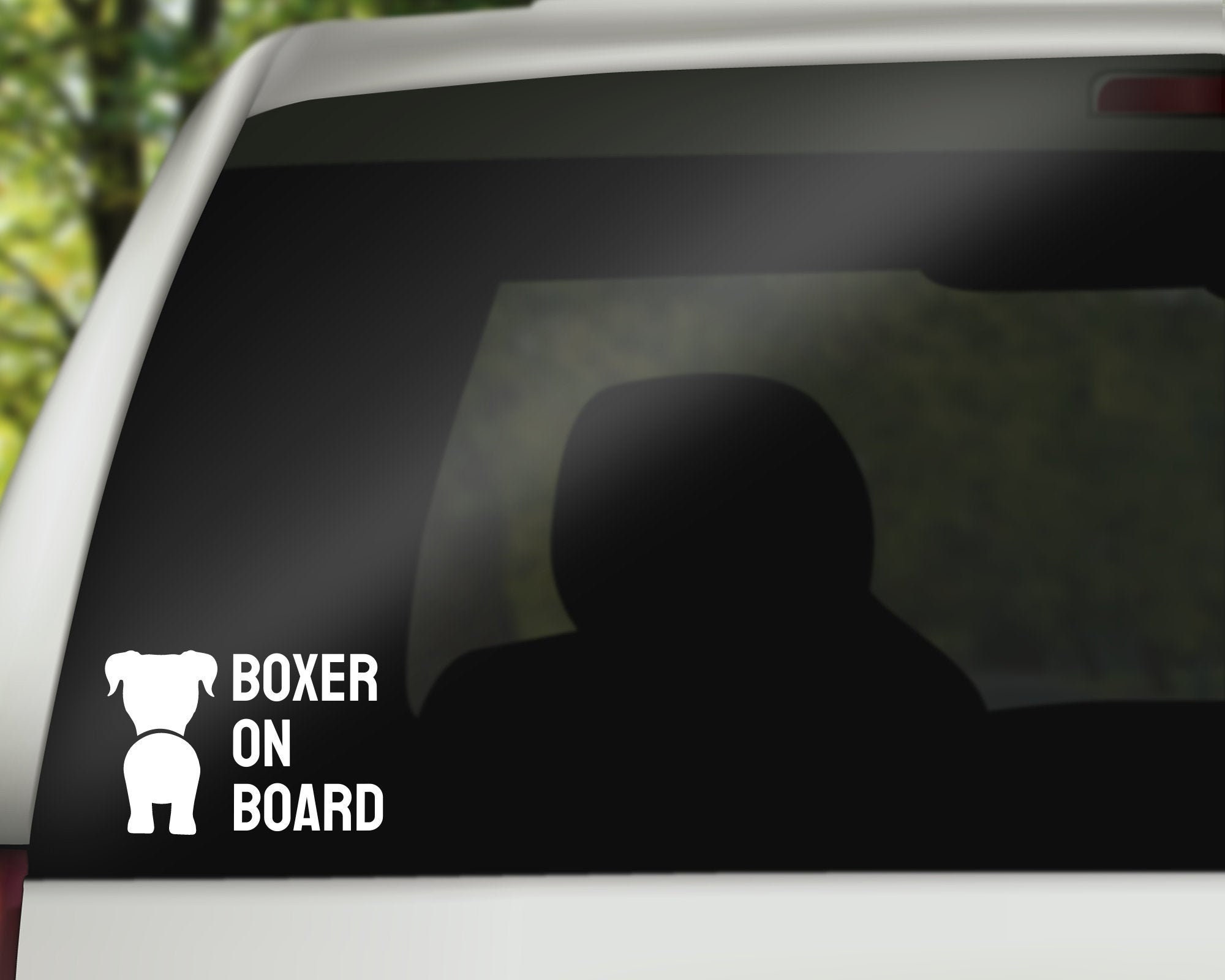 Boxer On Board Decal Boxer Car Decal Boxer Dog Decal Boxer | Etsy