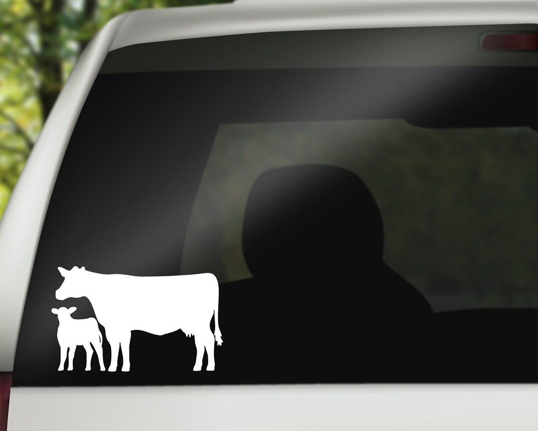 Cow and Calf Decal, Farm Decal, Farm Animal Decal, Vinyl Decal, Window ...