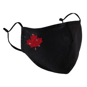 Crystal Face Mask With Canadian Maple Leaf in Red Bling - Etsy