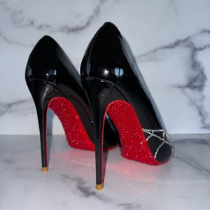 Spider Web Goth Personalized Crystal Red Bottom Heels, Pumps ...
