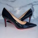 Black Red Bottom Kitten Heel Pumps, Hand Crystaled 3 Inch Heel Vegan ...