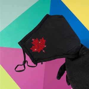 Crystal Face Mask With Canadian Maple Leaf in Red Bling - Etsy