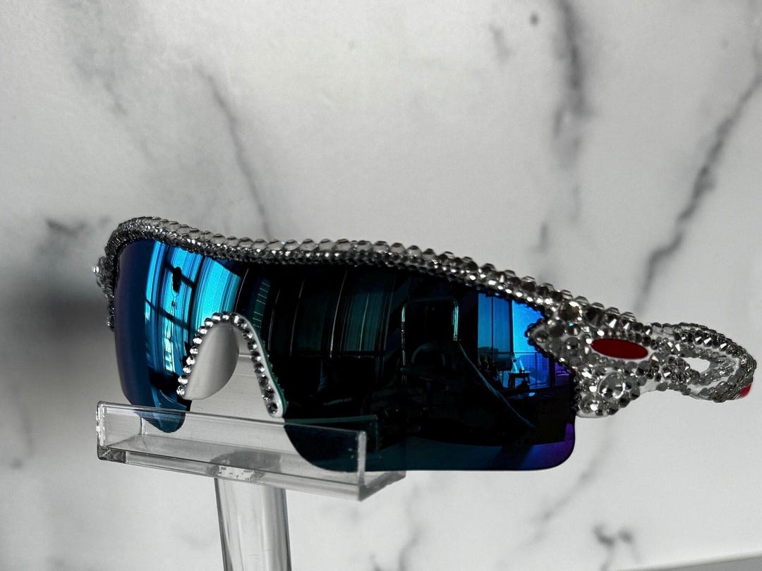 Shield Wrap Around Mirror Lens Sunglasses Personalized With Brilliant ...