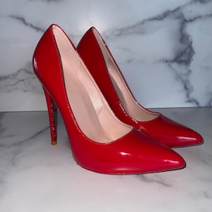 Red Shoes With Crystal Red Bottoms, Stiletto High Heel Pumps | Fashion ...
