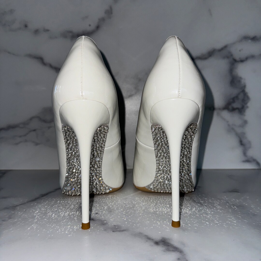 Stiletto Pumps With Crystal Bottoms Ft. Silver Diamond or Gold ...