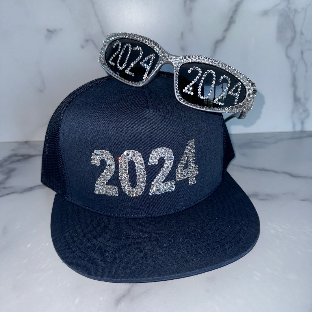 2024 Crystal Sunglasses and Snapback Hat Pack up for NYE - Etsy