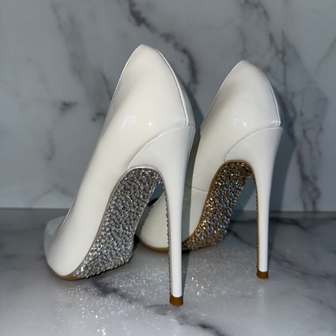 Stiletto Pumps With Crystal Bottoms Ft. Silver Diamond or Gold ...