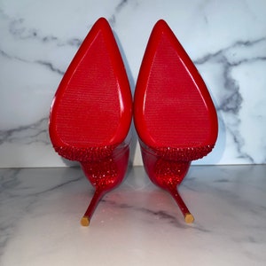 Red Shoes With Crystal Red Bottoms, Stiletto High Heel Pumps | Fashion ...