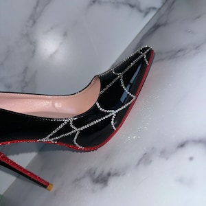 Spider Web Goth Personalized Crystal Red Bottom Heels, Pumps ...