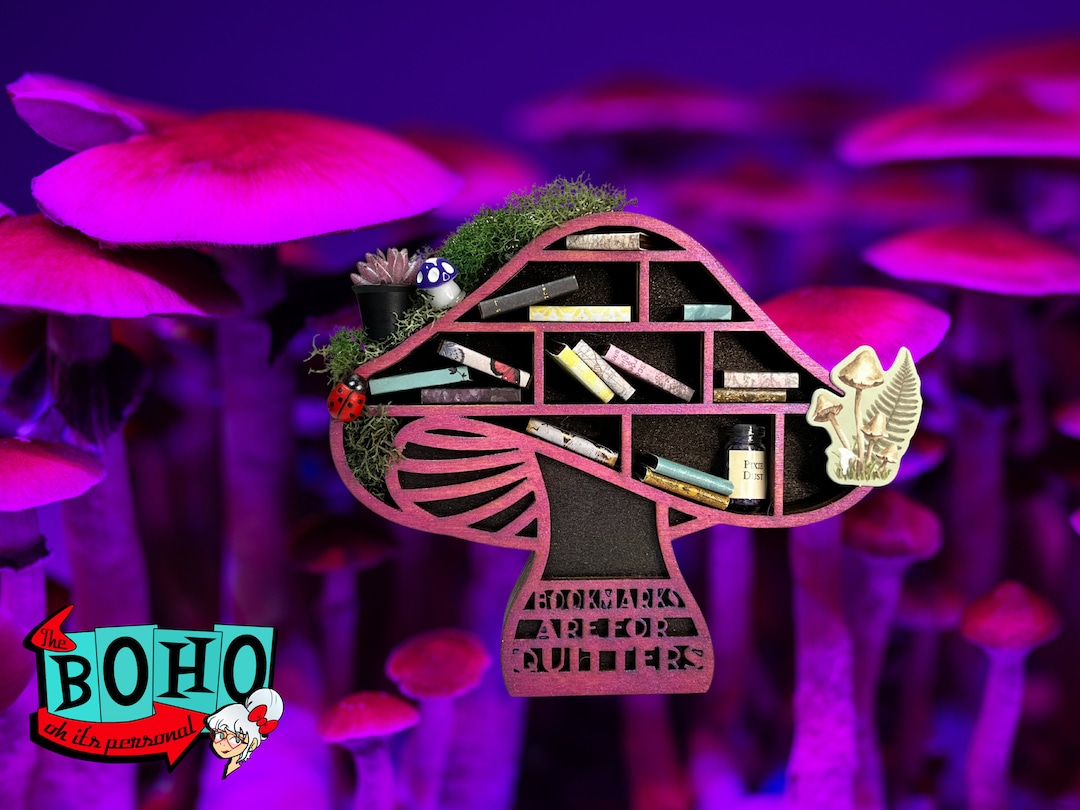 Cottage Core Miniature Bookshelf, Mushroom Miniature Bookshelf ...