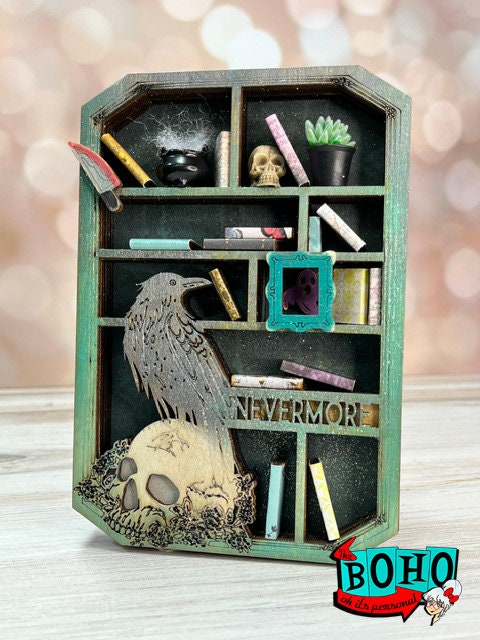 Miniature Bookshelf, Mini Bookshelf, Spooky Miniature Bookshelf, Book ...