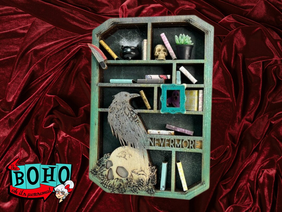 Miniature Bookshelf, Mini Bookshelf, Spooky Miniature Bookshelf, Book ...