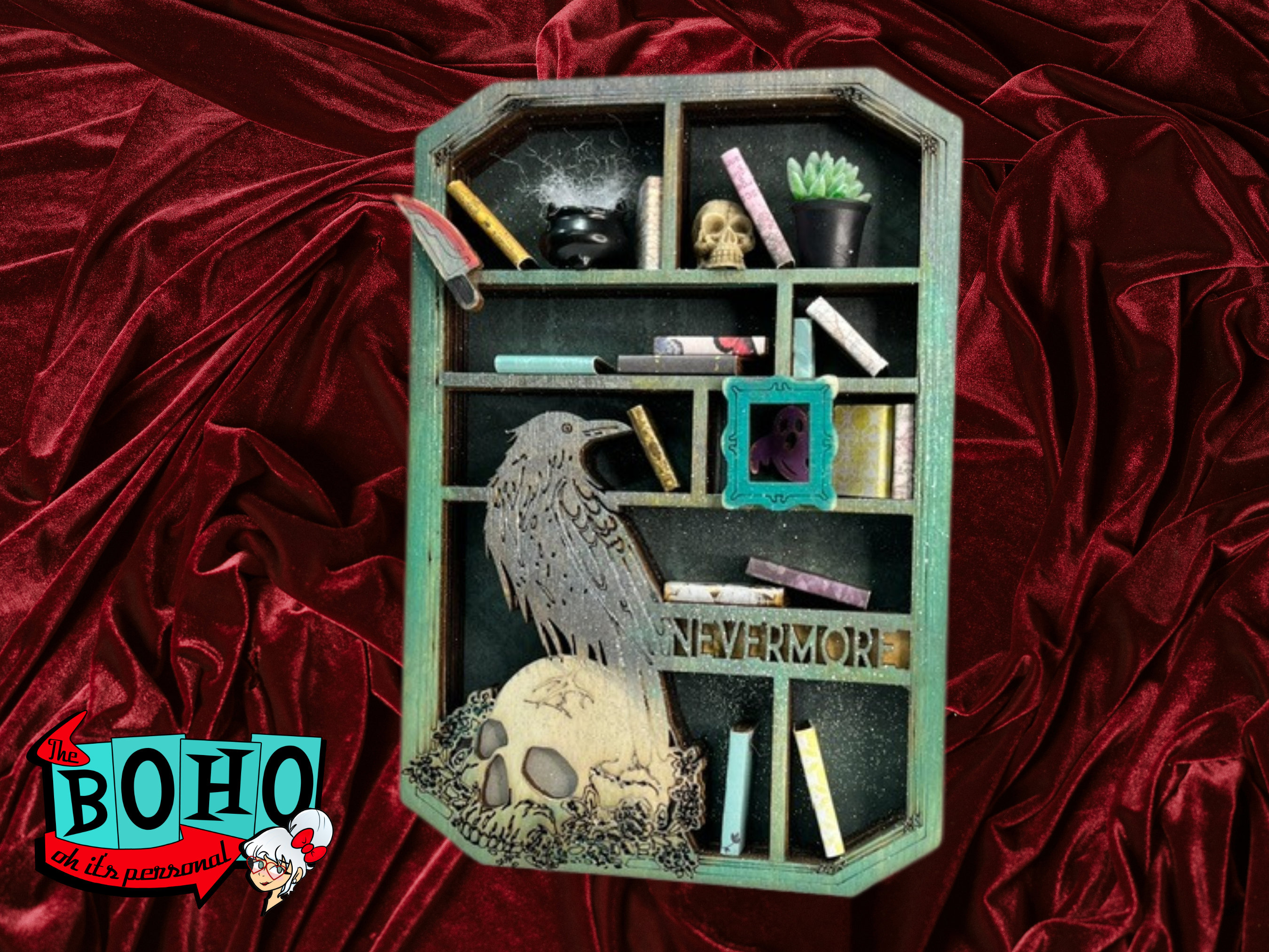 Miniature Bookshelf, Mini Bookshelf, Spooky Miniature Bookshelf, Book ...