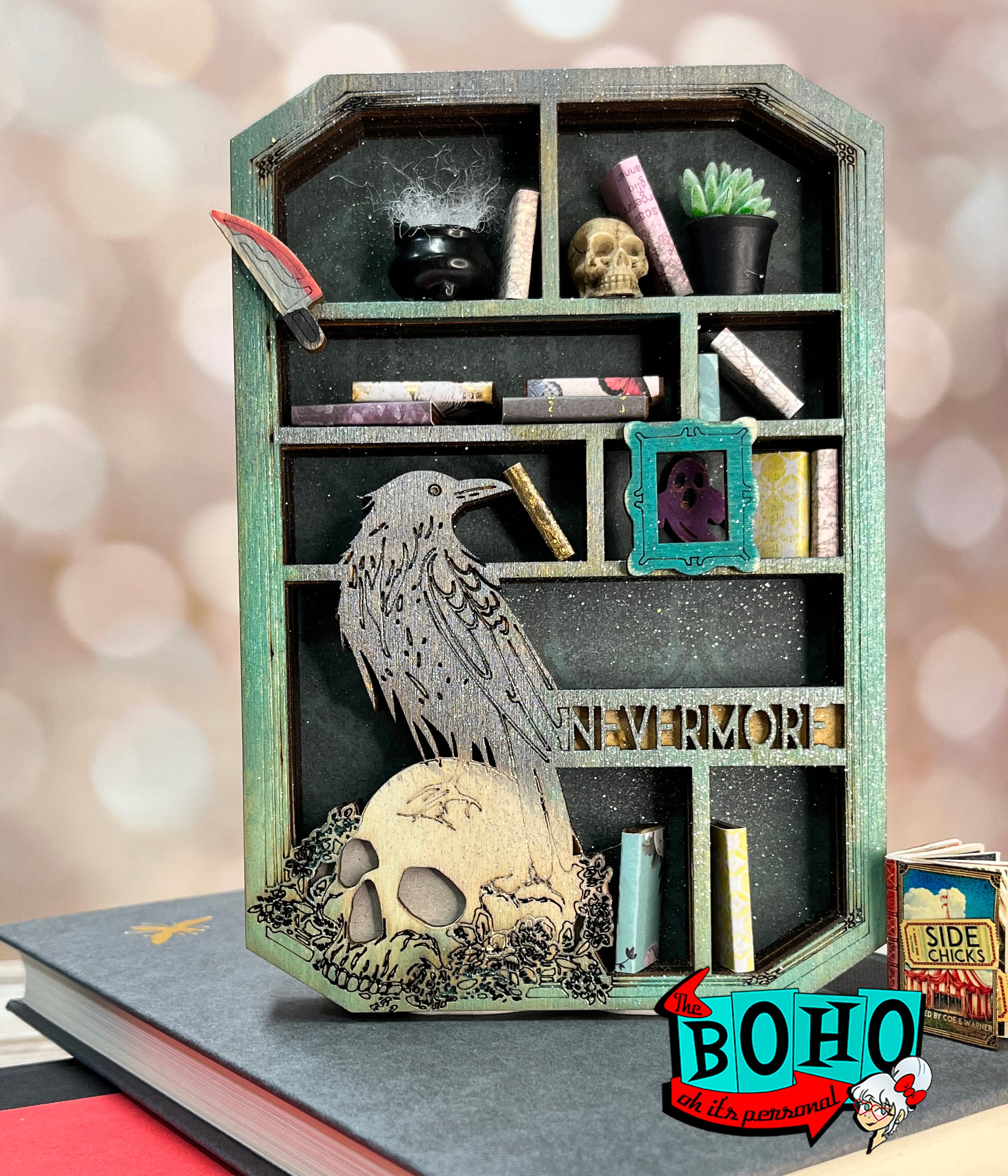 Miniature Bookshelf, Mini Bookshelf, Spooky Miniature Bookshelf, Book ...