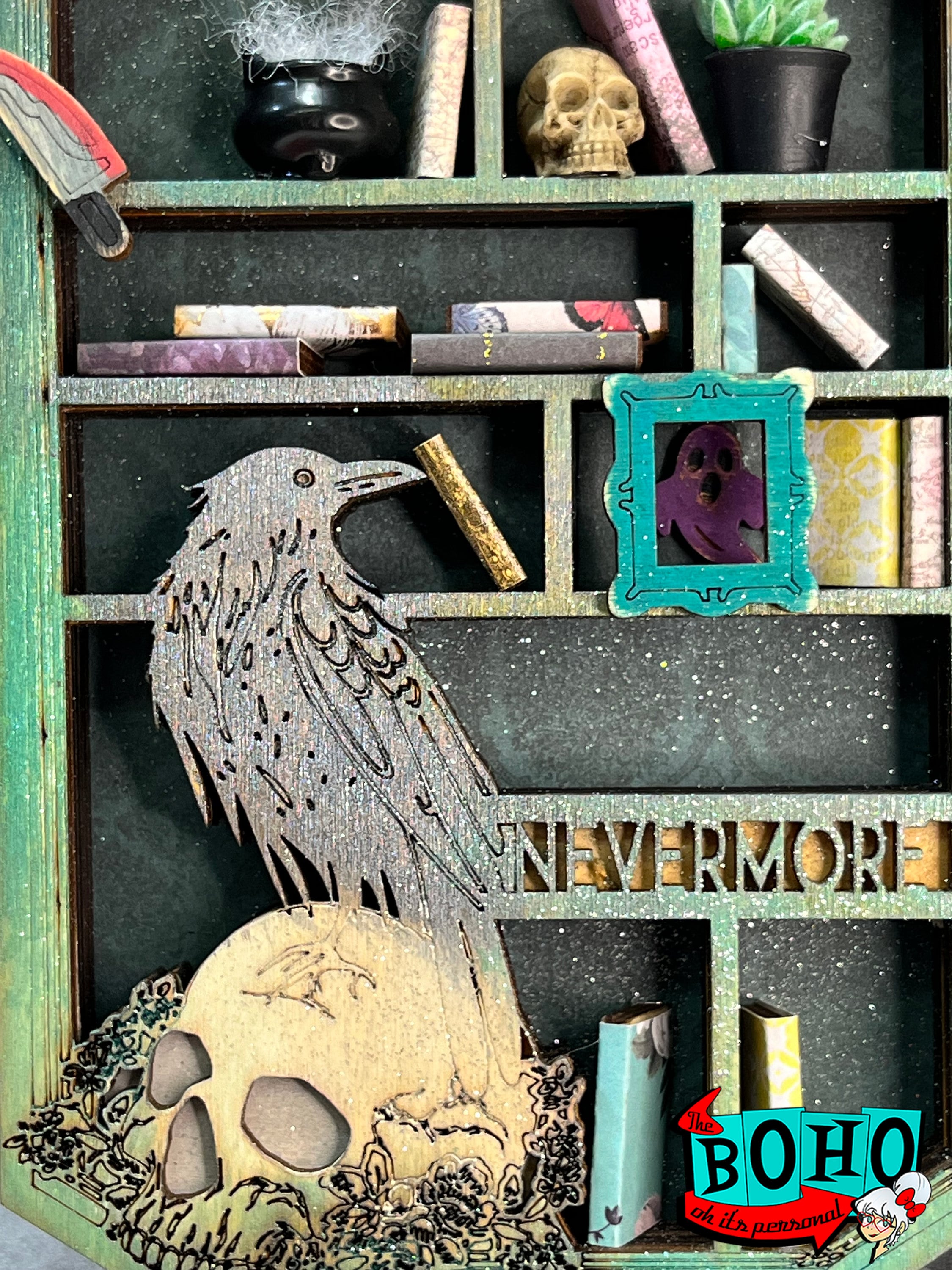 Miniature Bookshelf, Mini Bookshelf, Spooky Miniature Bookshelf, Book ...