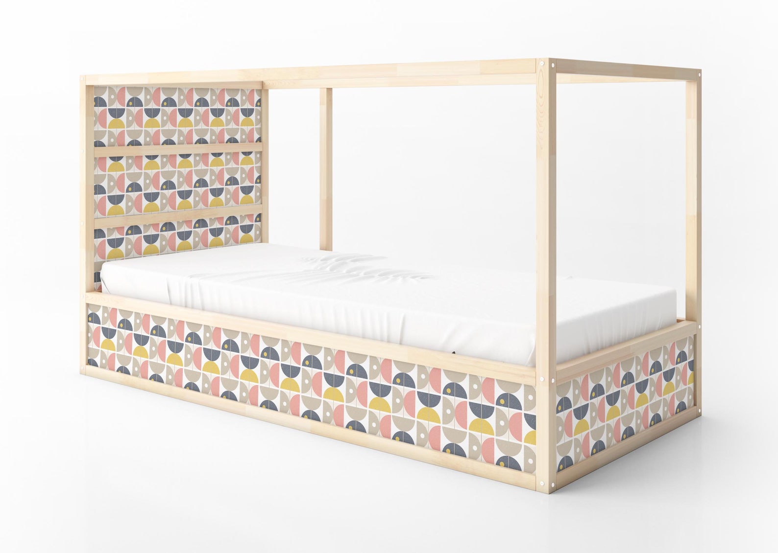 IKEA KURA BED Abstract Colorful Half Circle Geometric Shapes - Etsy