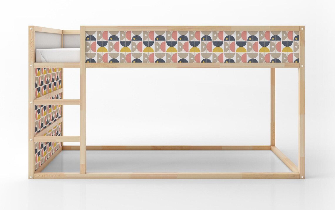 IKEA KURA BED Abstract Colorful Half Circle Geometric Shapes | Etsy