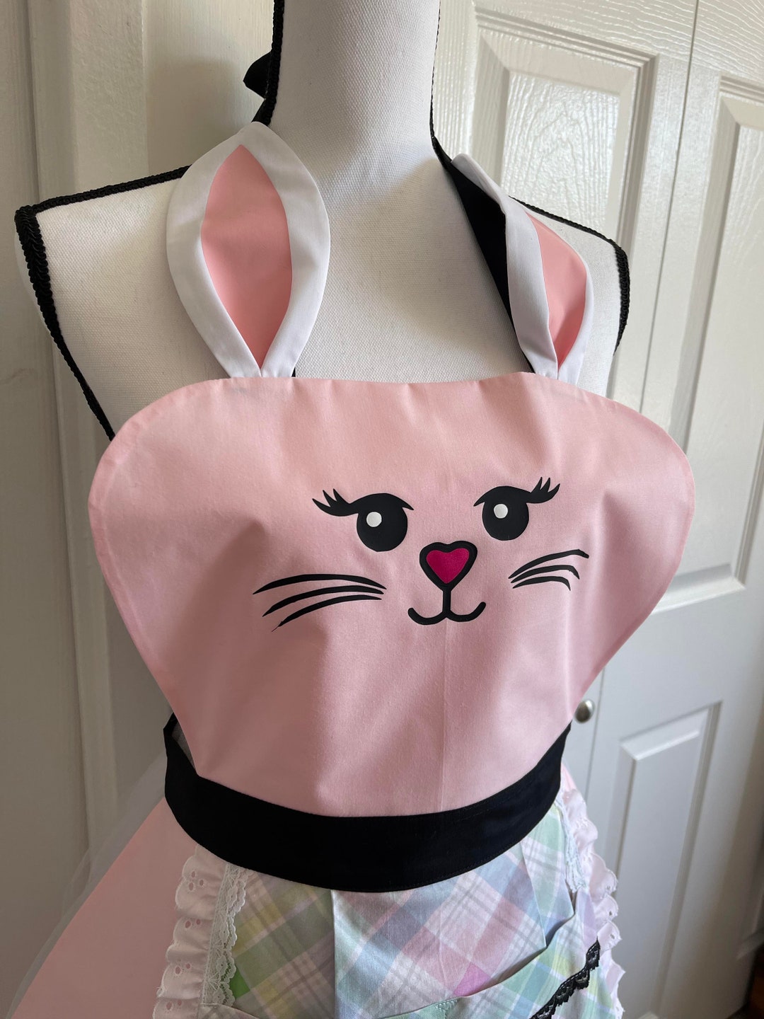 Bunnies Style Apron With Pockets-long Adjustable Ties-with Ruffles ...