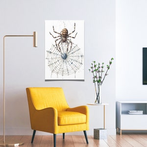 Halloween Spiderweb Canvas Wall Art, Creepy Spider Wall Canvas, Weird ...