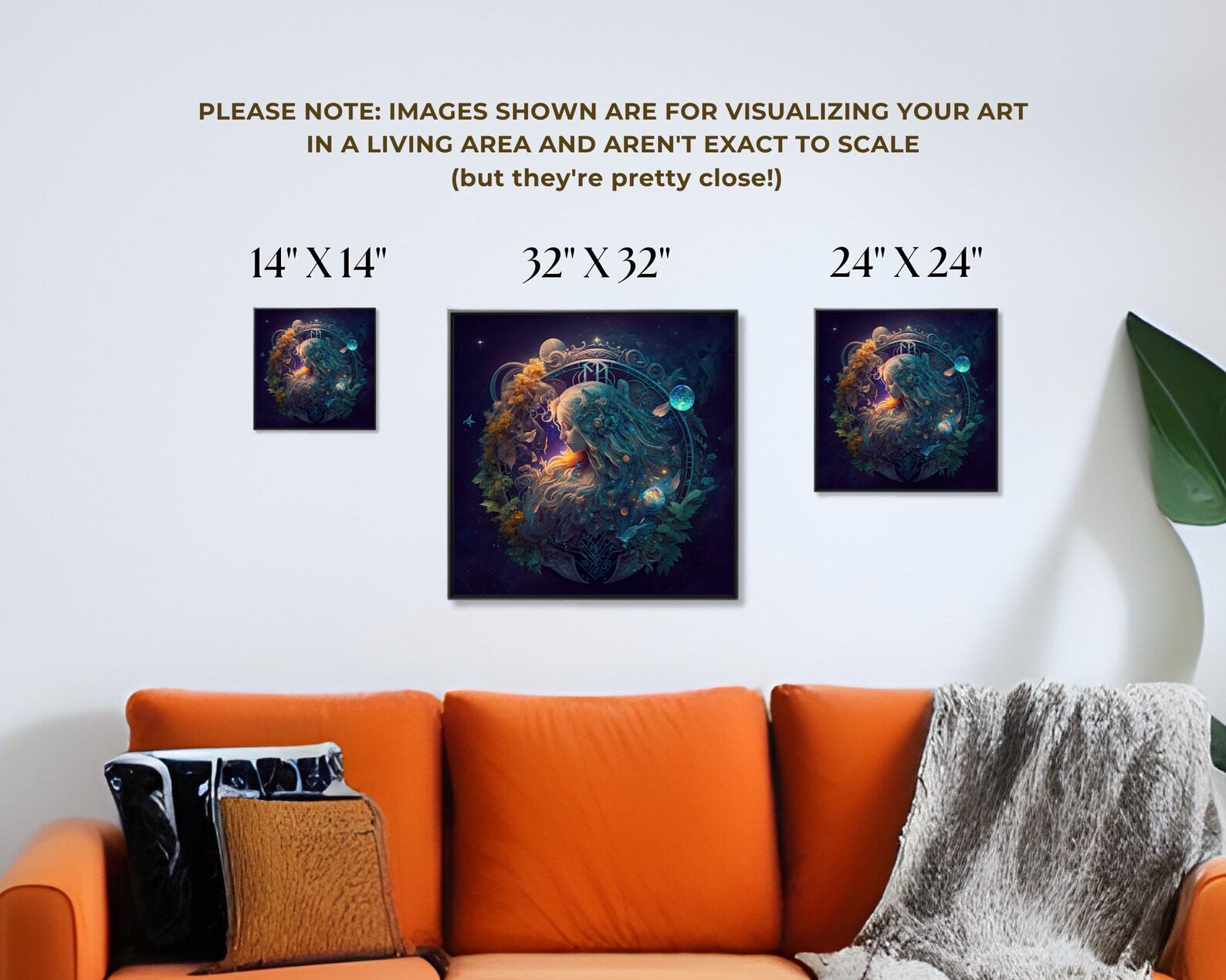 Virgo Astrology Sign, Framed Canvas Digital Print Wall Art, Leo Zodiac ...
