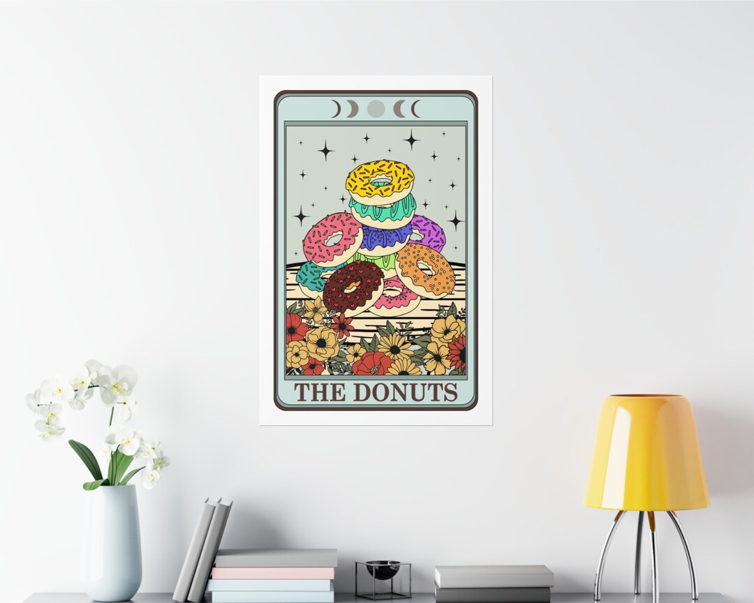 The Donuts Tarot Wall Art, Funny Kitchen Home Decor, 24x36 Matte ...