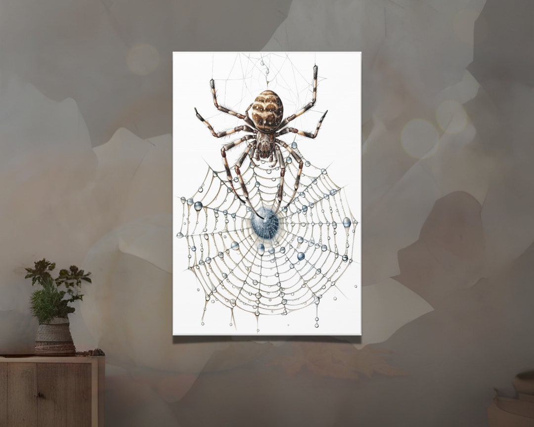 Halloween Spiderweb Canvas Wall Art, Creepy Spider Wall Canvas, Weird ...