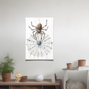 Halloween Spiderweb Canvas Wall Art, Creepy Spider Wall Canvas, Weird ...