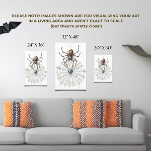 Halloween Spiderweb Canvas Wall Art, Creepy Spider Wall Canvas, Weird ...