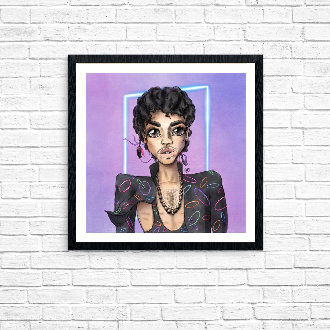 The Purple One, Purple Art Print, Music Legend Portrait, Icon Portrait ...