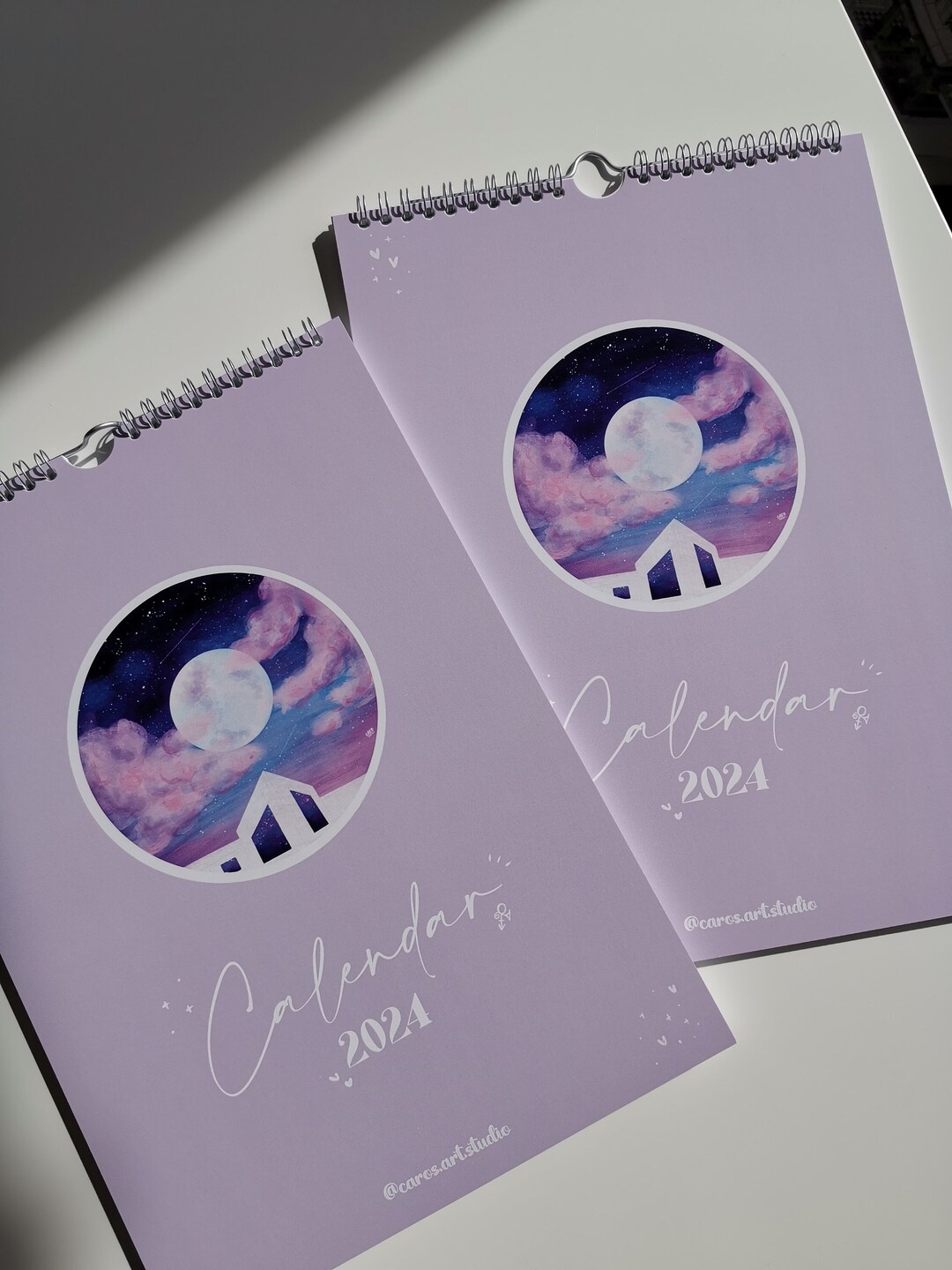 2024 Kalender Art Calendar Caros's Art Studio Lila - Etsy