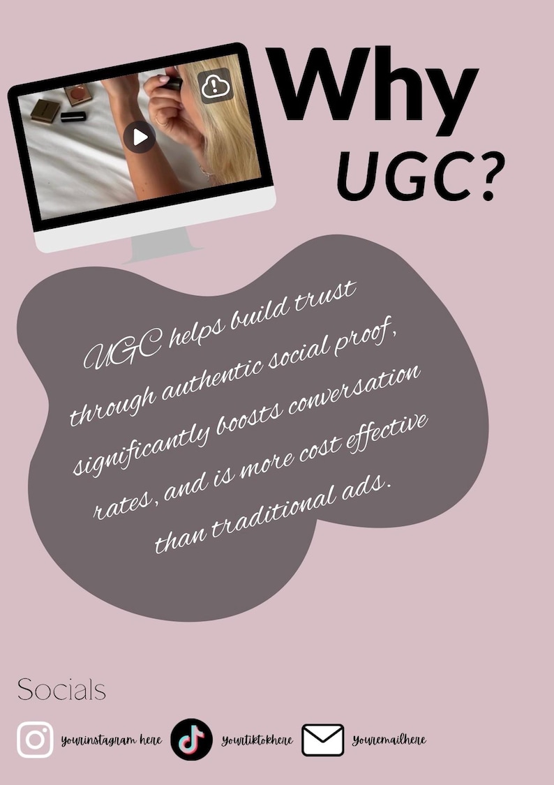UGC Portfolio Template Canva | Influencer Media Kit (digital Download ...