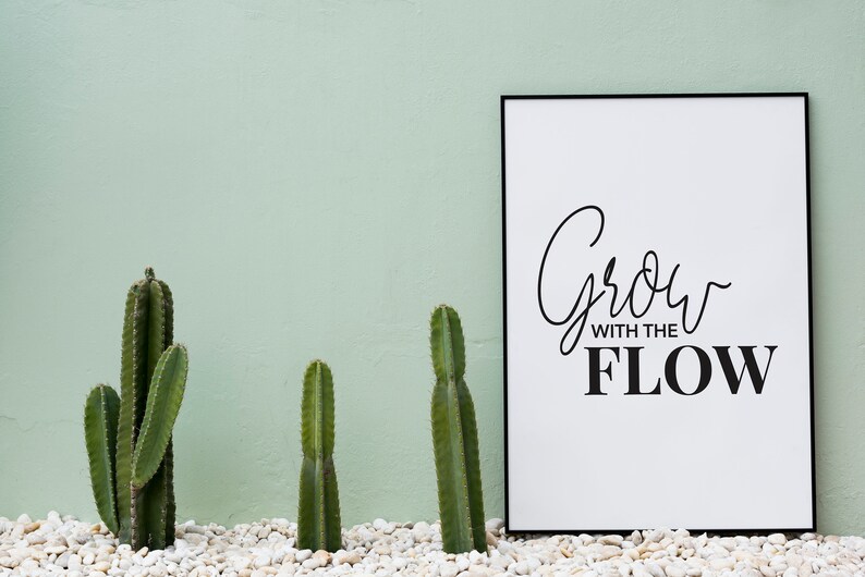 Grow With the Flow Digital Download Printable Wall Art - Etsy