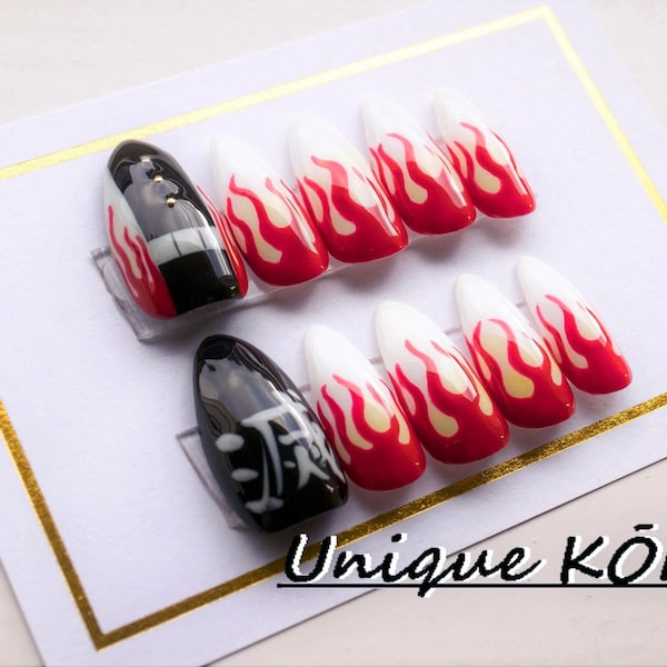 Rengoku Nails - Etsy