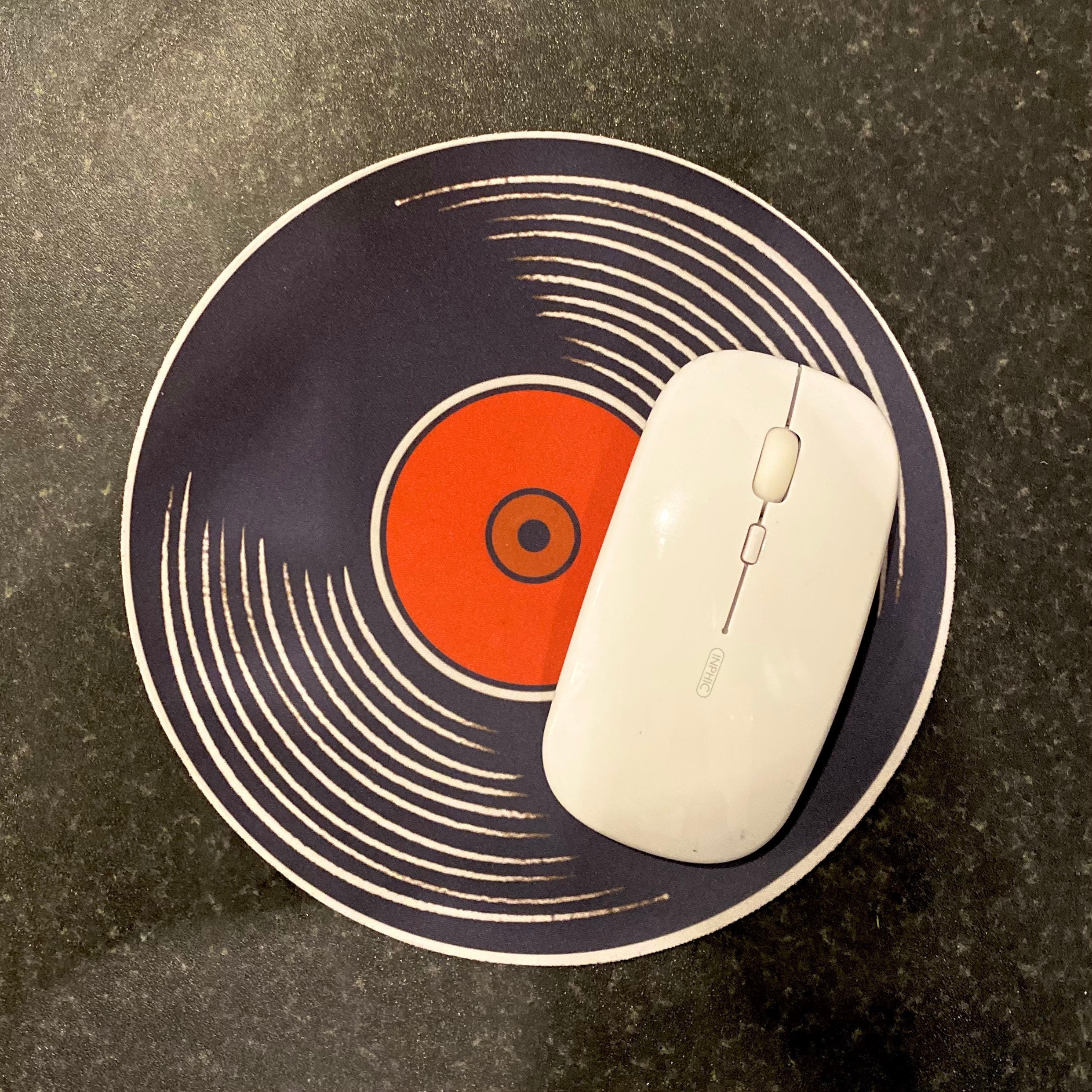 Vinyl Record Mouse Mat Retro Music Vintage Rock & Roll Indie Red Office ...