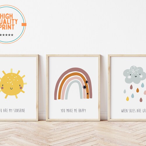 Pink Printable Nursery Wall Art Set of 4 Poster Baby Girl | Etsy