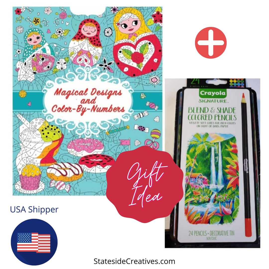 Kids Color by Number Coloring Book Set, Magical Designs Color by Number ...