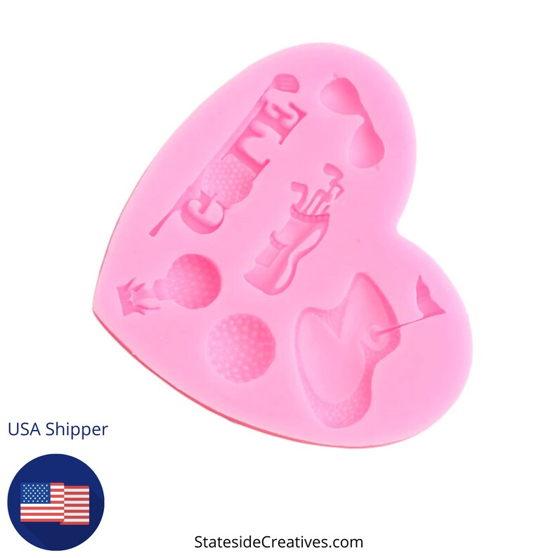 Silicone Golf Mold, Sugarcraft Golf Mold, Golfing Mold, Golfing Fondant ...