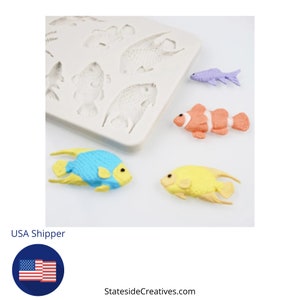 Sea Life Silicone Mold, Salt Water Fish Coral Salt Life Resin Mold ...